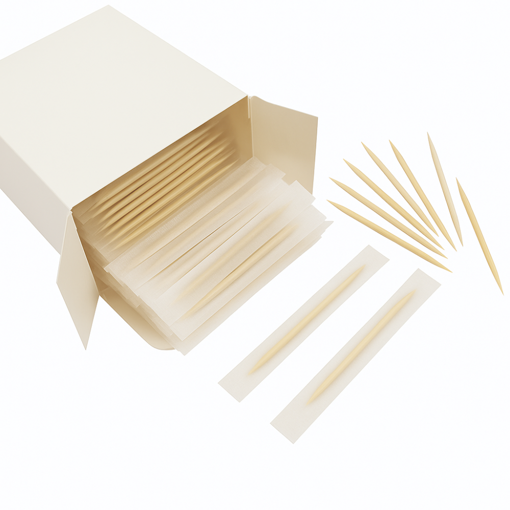 2.5" Individually Wrapped Bamboo Toothpicks Appetizer Picks - 1000 Pcs ...