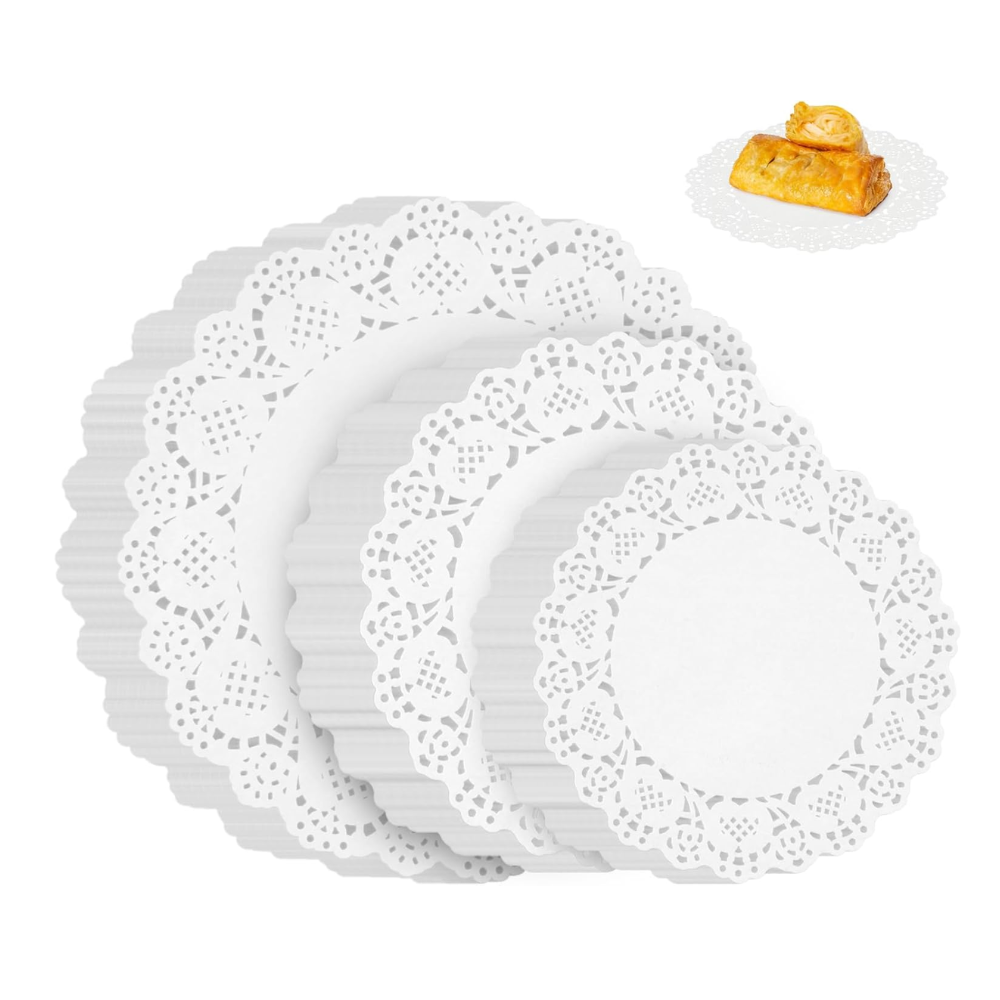 4.5"/6.5"/7.5" White Round Paper Lace Doilies Dishes Decoration Paper ...