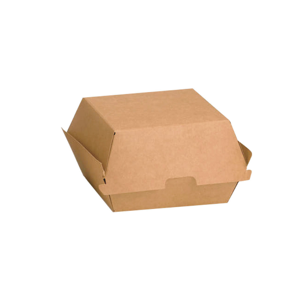 RFB06 | Corrugated Kraft Paper Hinged Burger Box | 5.5x5x3.15"-250 Pcs ...