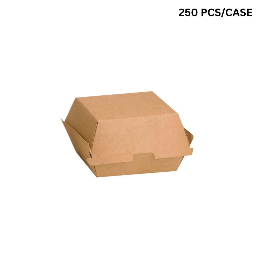 LP2 Eco-Friendly Corrugated Kraft Paper Hinged Burger Box 5.5x5x3.15 ...