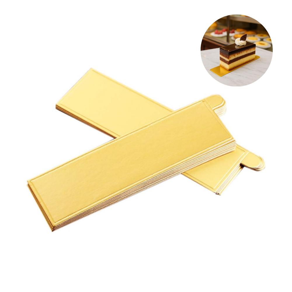JK0012 | 5.1x1.5" Golden Rectangular Cake Paper Pad W/ Handle-100 Pcs ...