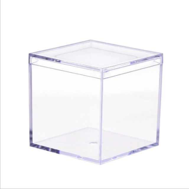 Square Acrylic Clear Cake Container W/ Lid | 2.36x2.36x2.36" – HD Bio ...