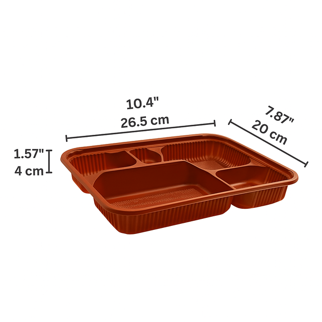 ATCLH32 | Red Rectangular Take Out Bento Box 5 Compartment-300 Pcs – HD ...