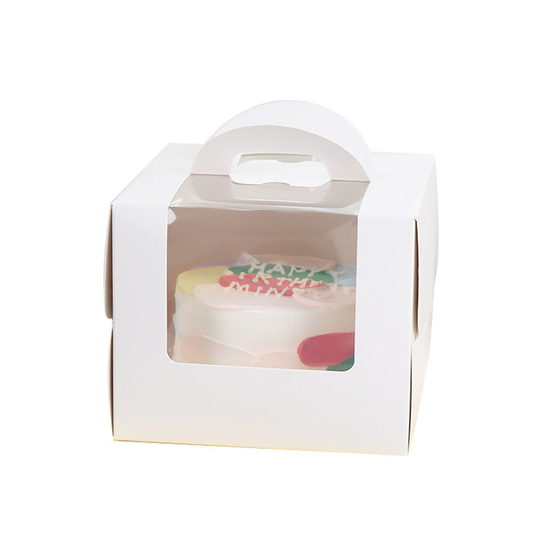 White Cake Box W/Window&Handle&Board | Ideal for 4" 6" 8" Cake-50 Sets ...